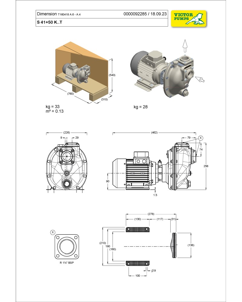 S 41+50 K312T Self-priming Pump 1874| Victor Pumps